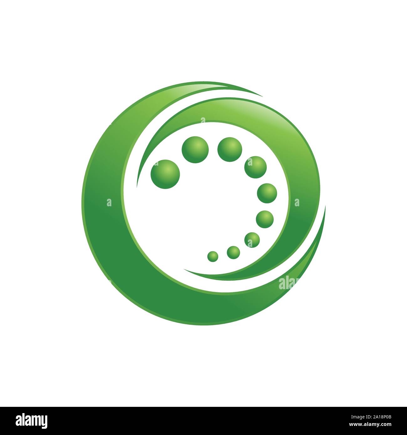 Organic Circle Green Crescent Shape Vector Symbol Graphic Logo Design Template Stock Vector ...