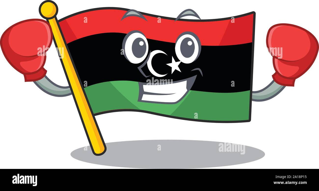 Boxing flag libya mascot shaped on character Stock Vector Image & Art ...