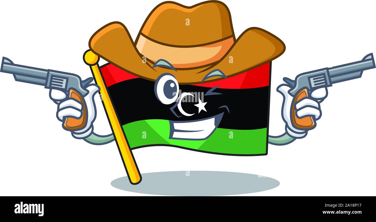 Cowboy flag libya mascot shaped on character Stock Vector Image & Art ...