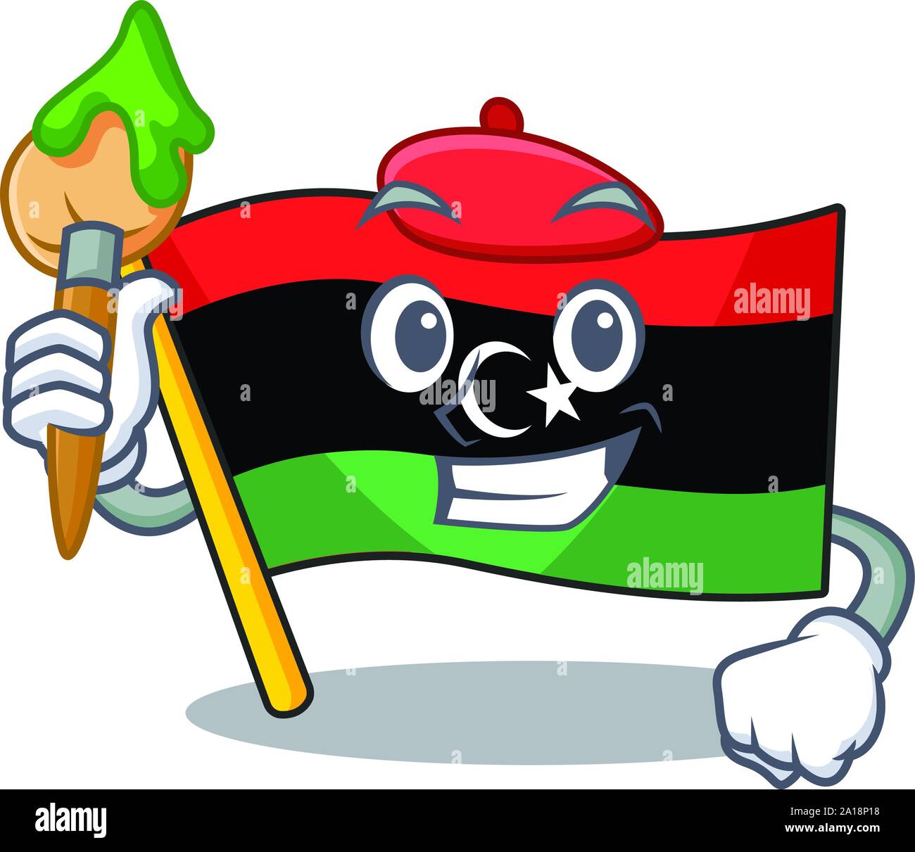 Artist flag libya mascot shaped on character Stock Vector Image & Art ...