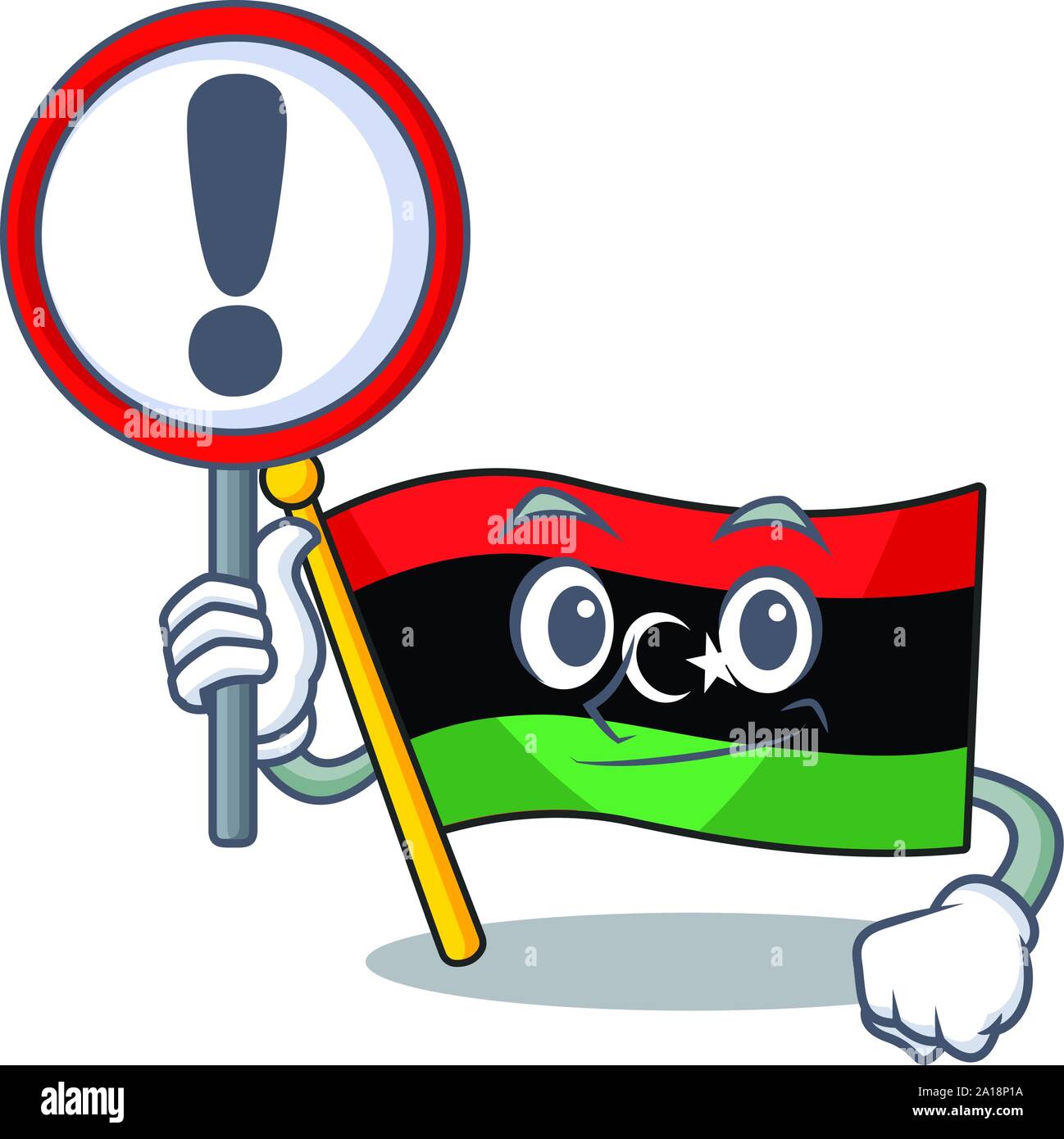 With sign flag libya mascot shaped on character Stock Vector Image ...