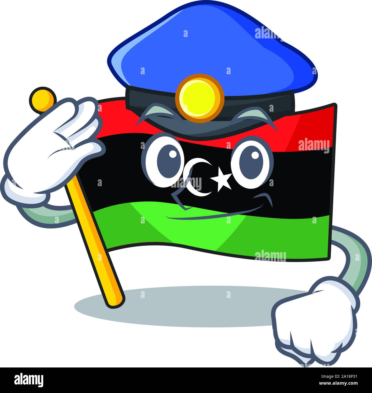 Police flag libya mascot shaped on character Stock Vector Image & Art ...