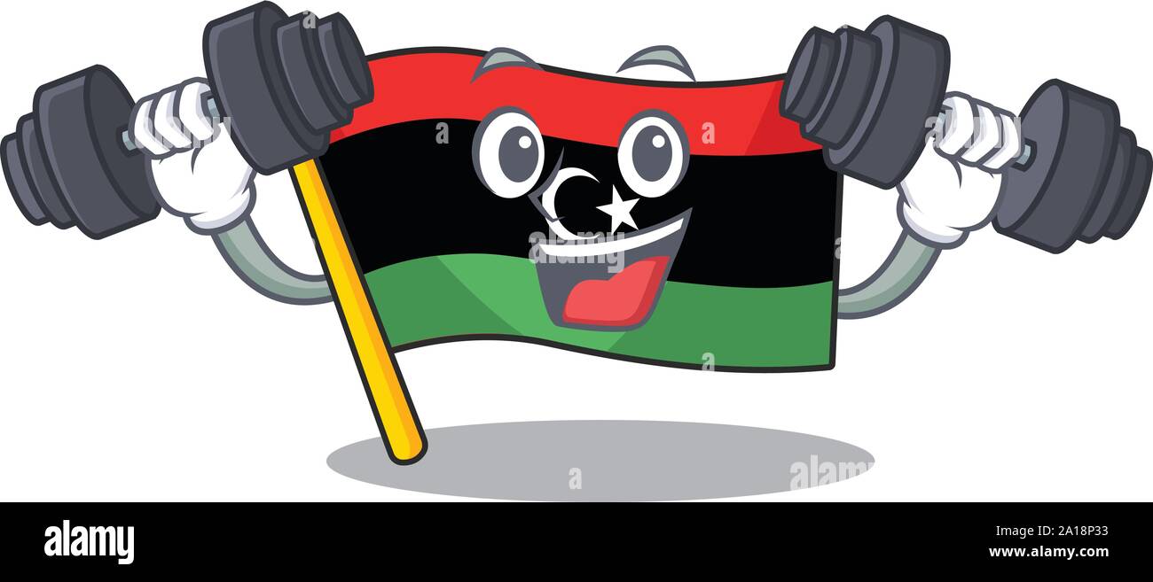 Fitness flag libya mascot shaped on character Stock Vector Image & Art ...