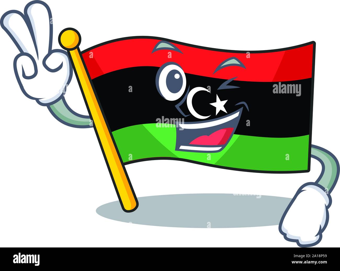 Two finger flag libya cartoon isolated the mascot Stock Vector Image ...
