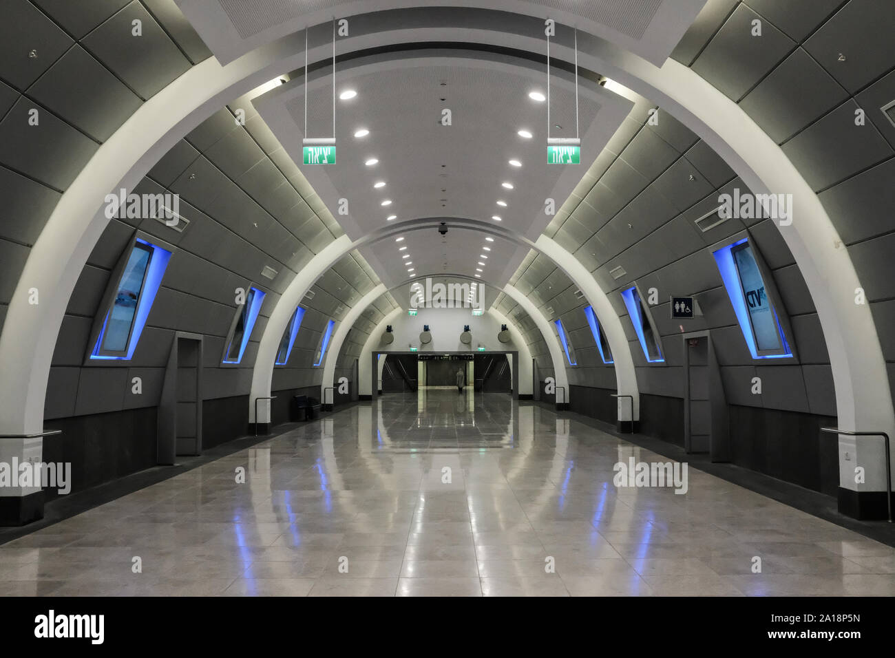An underground passage in Jerusalem's new Yitzhak Navon Train Station ... An underground passage in Jerusalem's new Yitzhak Navon Train Station ...