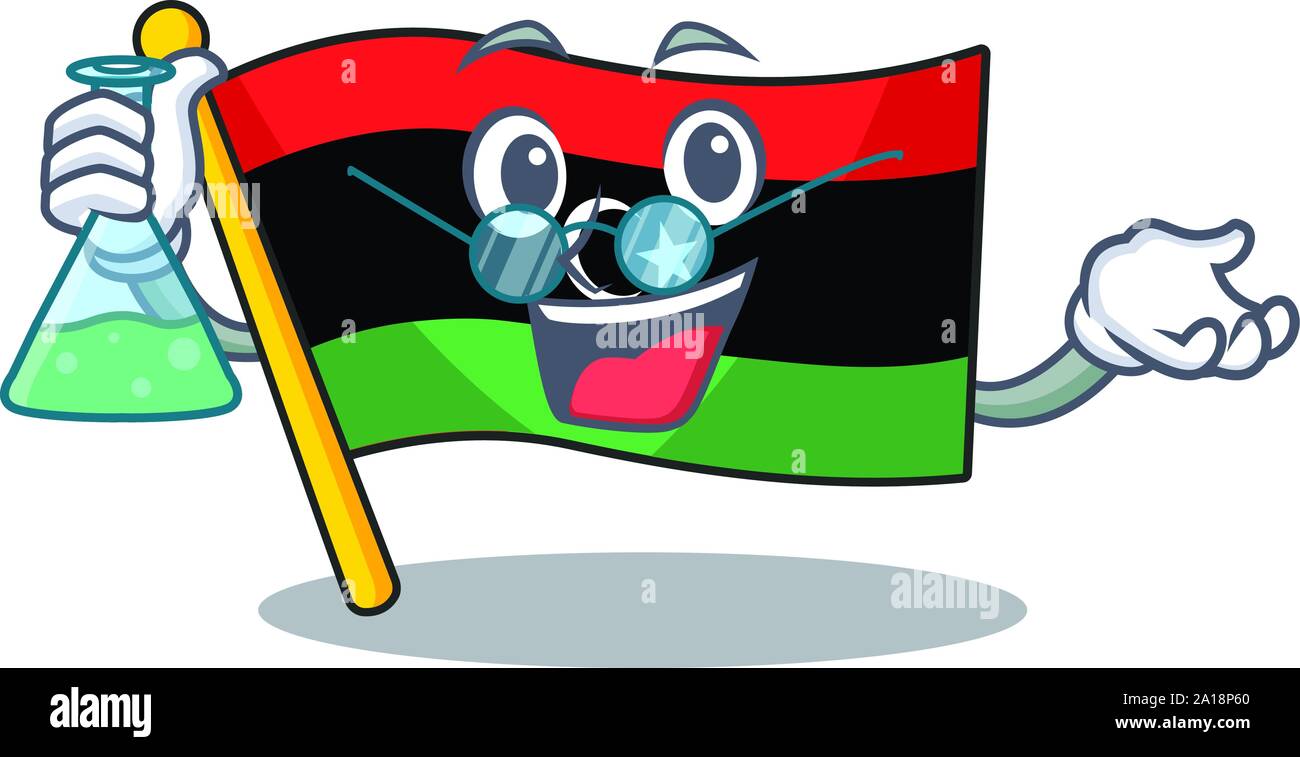 Professor flag libya cartoon isolated the mascot Stock Vector Image ...