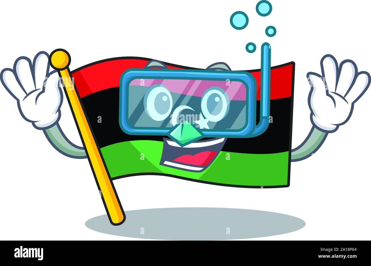 Diving flag libya cartoon isolated the mascot Stock Vector Image & Art ...