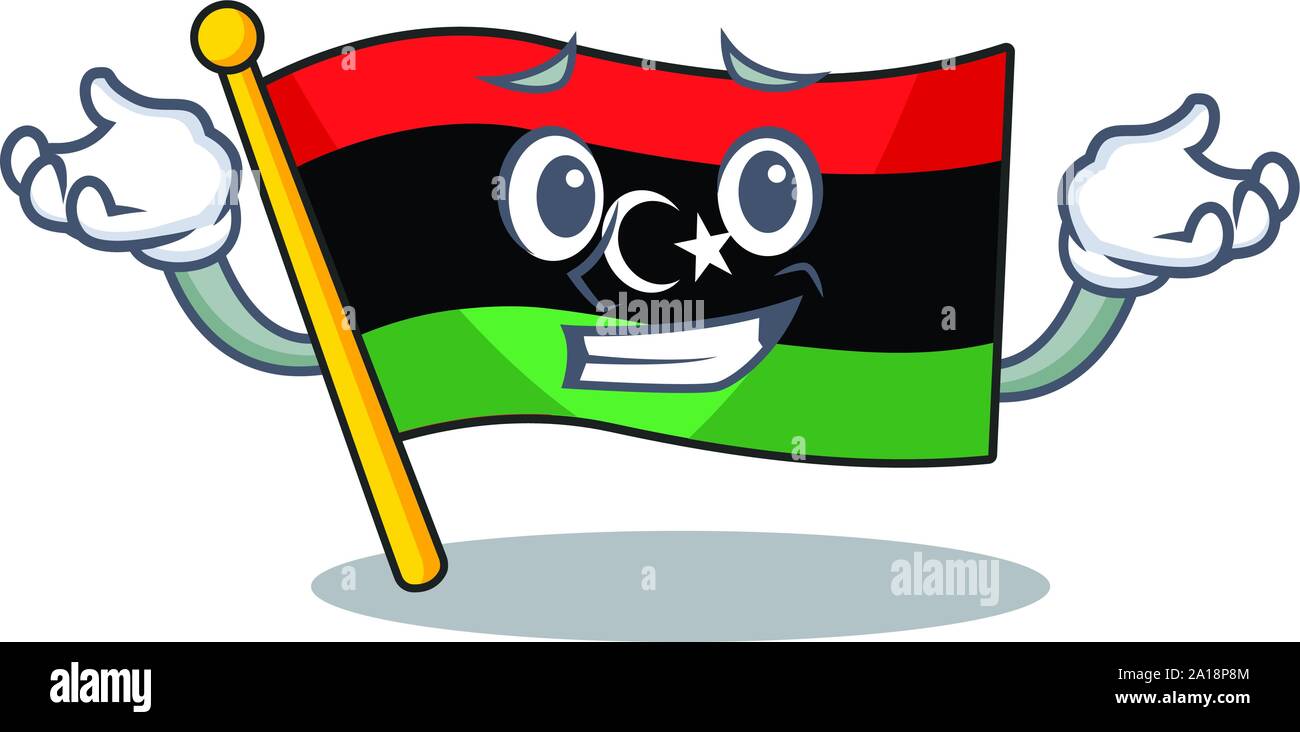 Grinning flag libya cartoon isolated the mascot Stock Vector Image ...