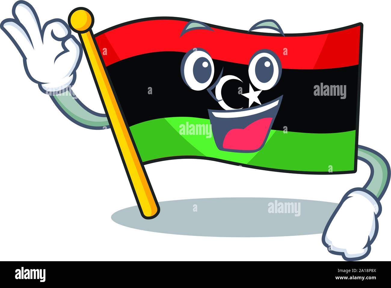 Okay flag libya cartoon isolated the mascot Stock Vector Image & Art ...