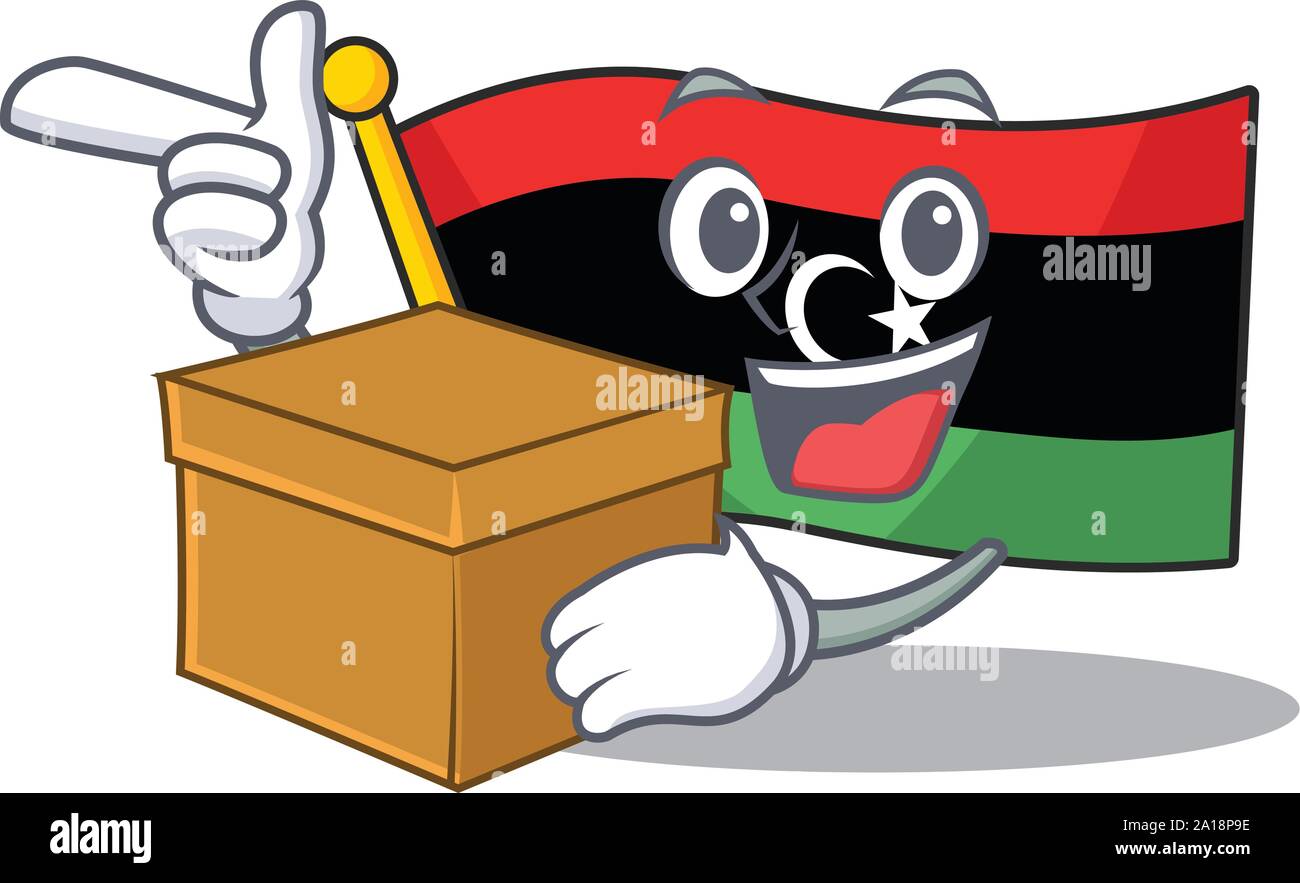 With box flag libya cartoon isolated the mascot Stock Vector Image ...