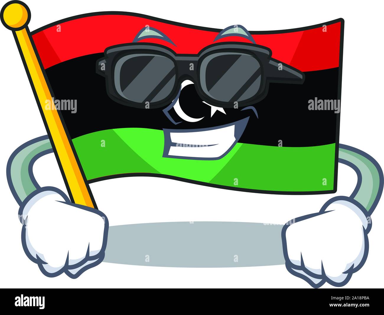 Super cool flag libya cartoon isolated the mascot Stock Vector Image ...