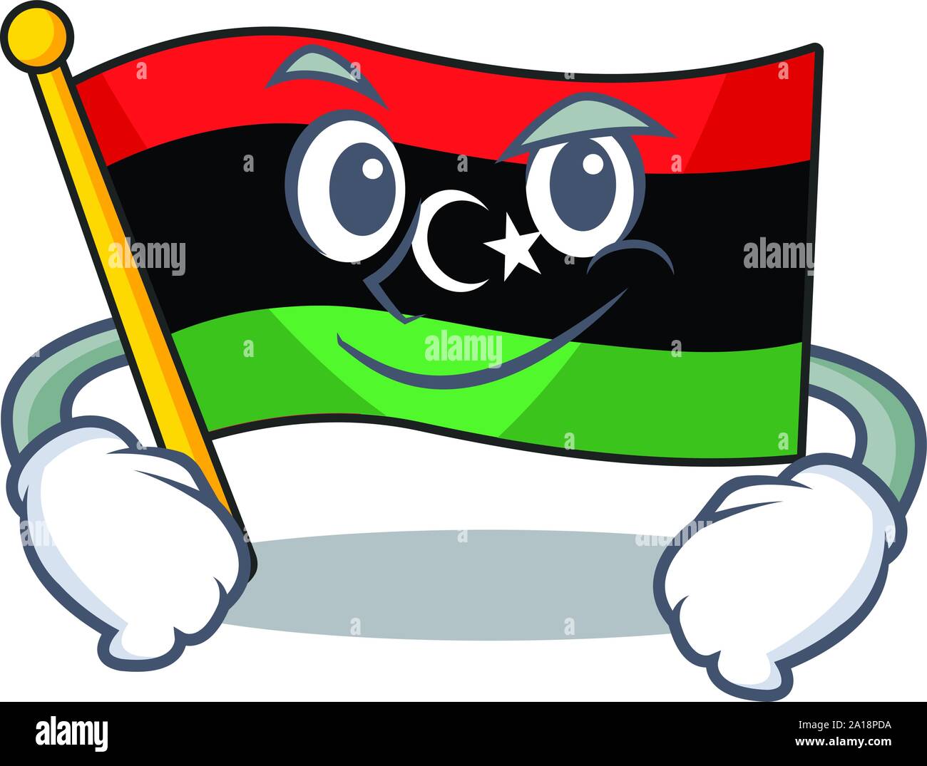 Smirking flag libya cartoon isolated the mascot Stock Vector Image ...