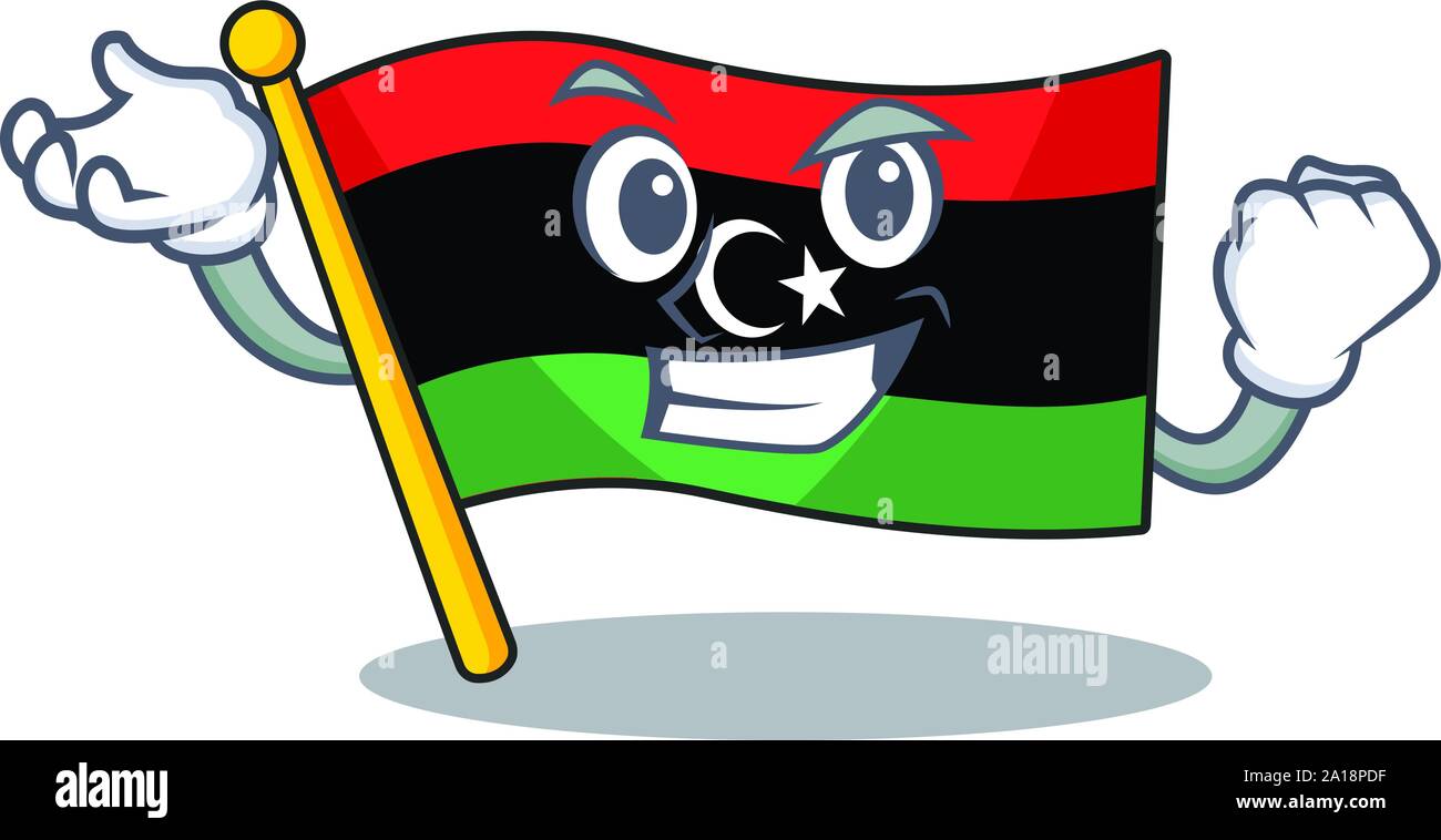 Successful flag libya cartoon isolated the mascot Stock Vector Image ...