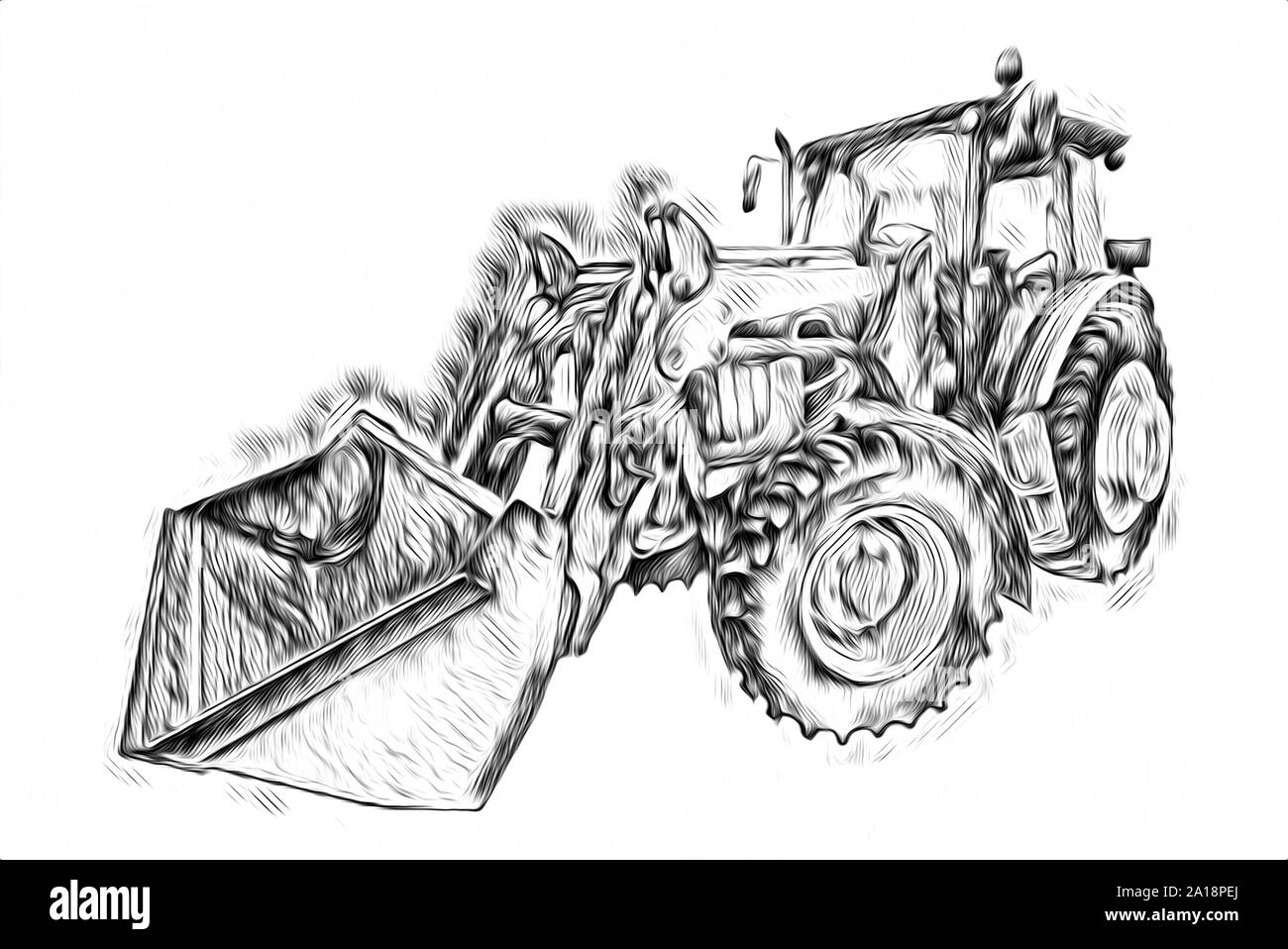 Agricultural tractor illustration color art Stock Photo - Alamy