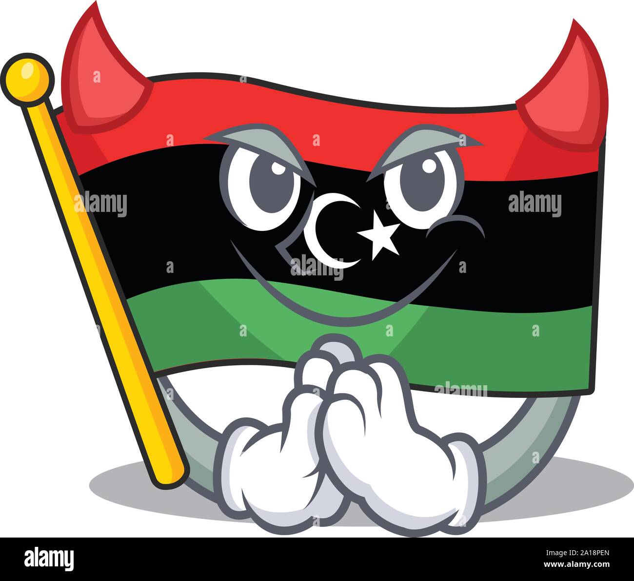 Devil flag libya is flying cartoon pole Stock Vector Image & Art - Alamy