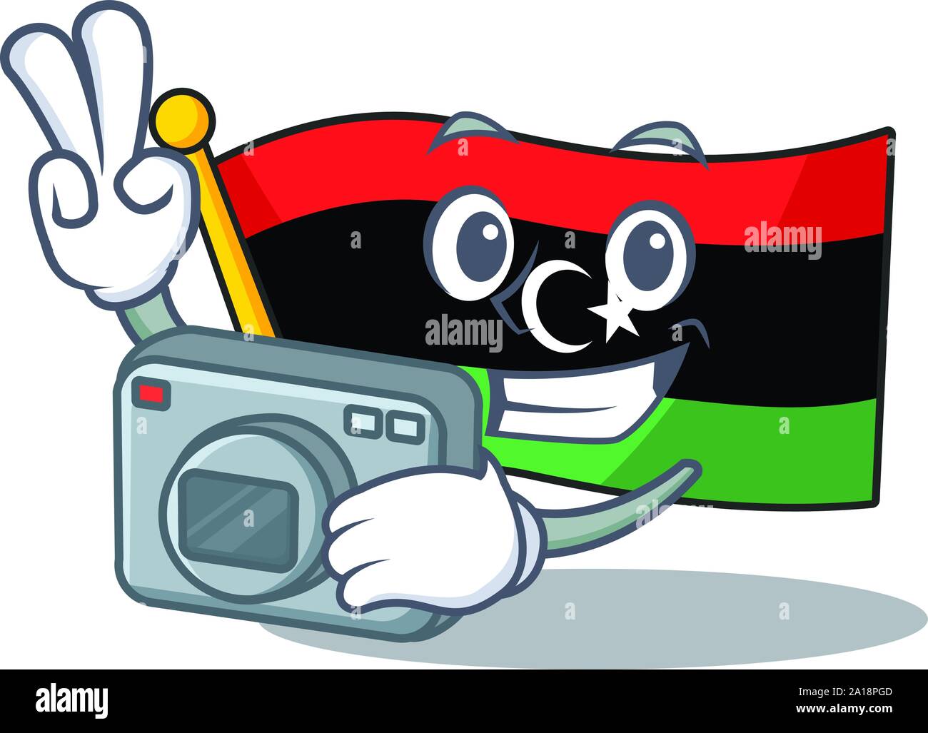 Photographer flag libya is flying cartoon pole Stock Vector Image & Art ...