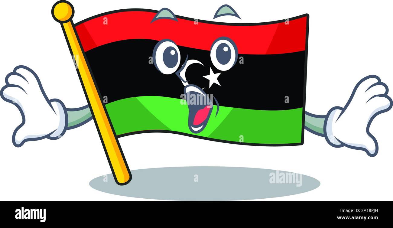 Surprised flag libya is flying cartoon pole Stock Vector Image & Art ...