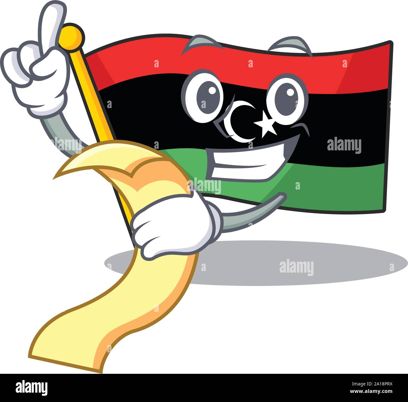 With menu flag libya is flying cartoon pole Stock Vector Image & Art ...
