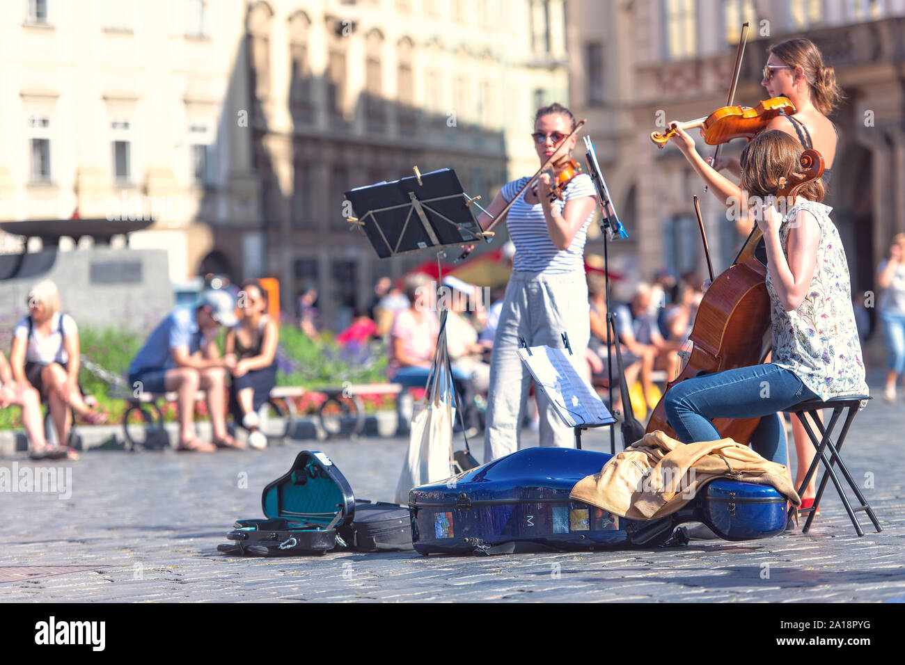 Girls And Street Musicians High Resolution Stock Photography and Images ...
