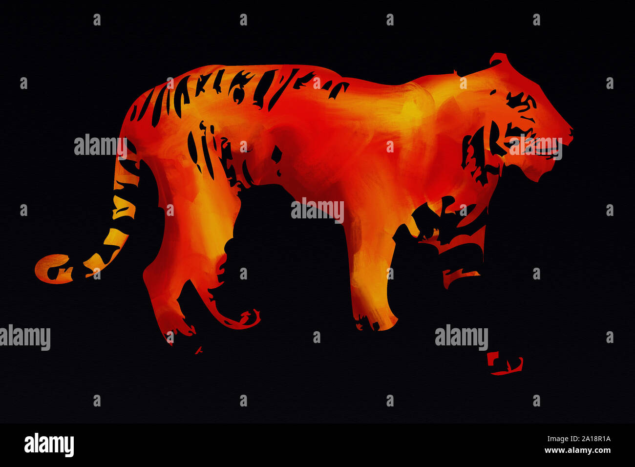 tiger art illustration color drawing painting Stock Photo - Alamy