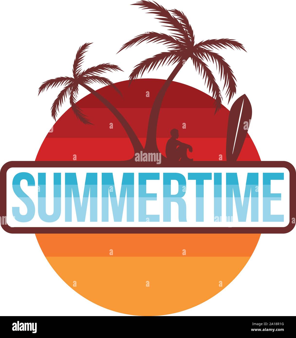 beach vacation travel sign theme summer holiday vector Stock Vector ...