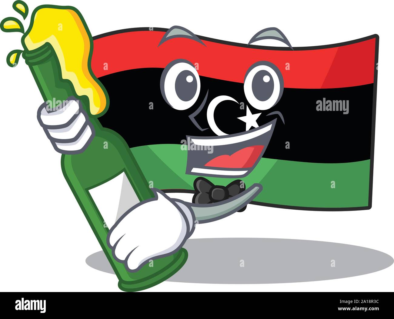 With beer flag libya clings to mascot wall Stock Vector Image & Art - Alamy