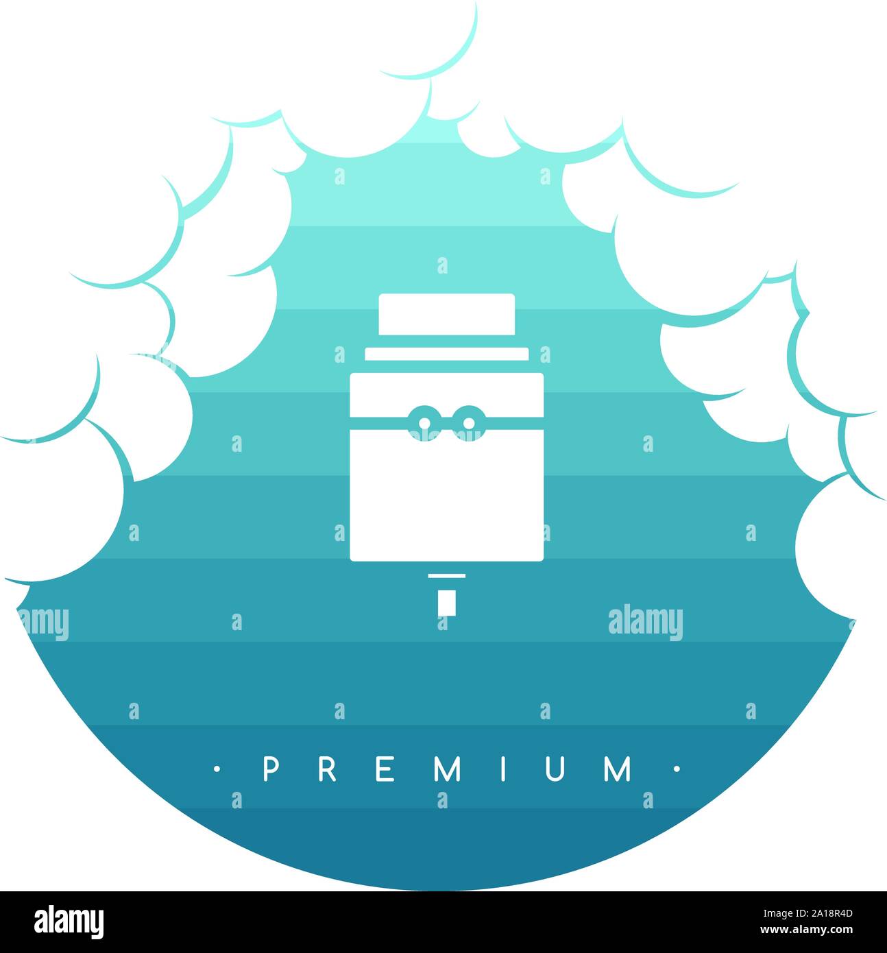 cloud theme vaporizer electric cigarette smoke device vector Stock ...