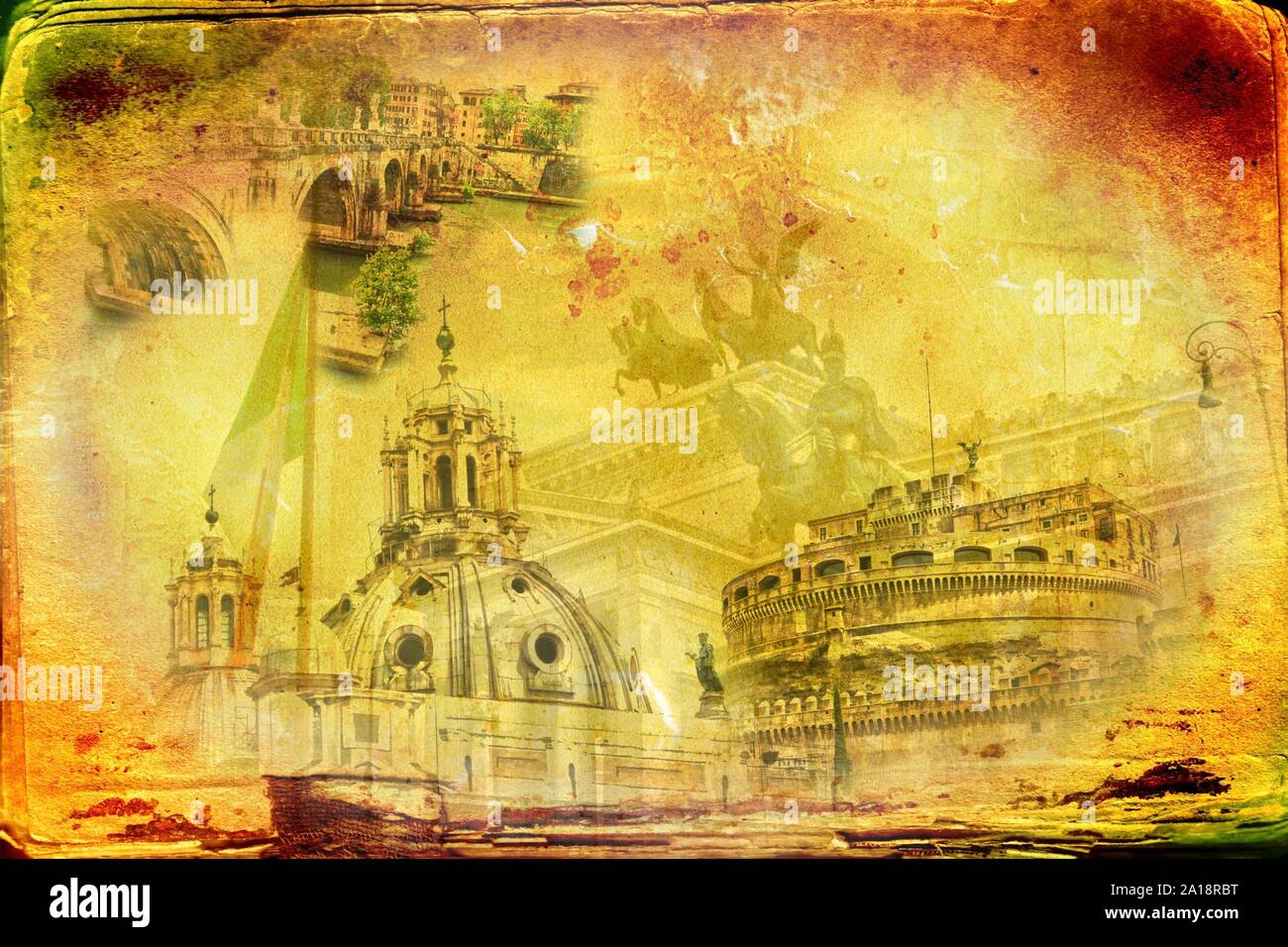 Rome Italy art illustration design painting Stock Photo - Alamy