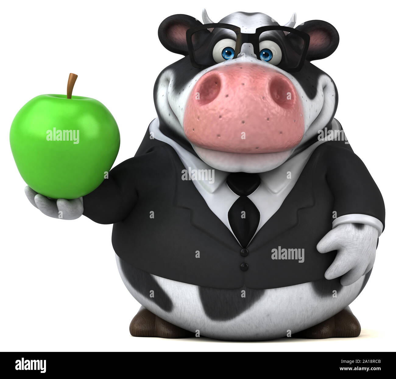 Fun cow - 3D Illustration Stock Photo - Alamy