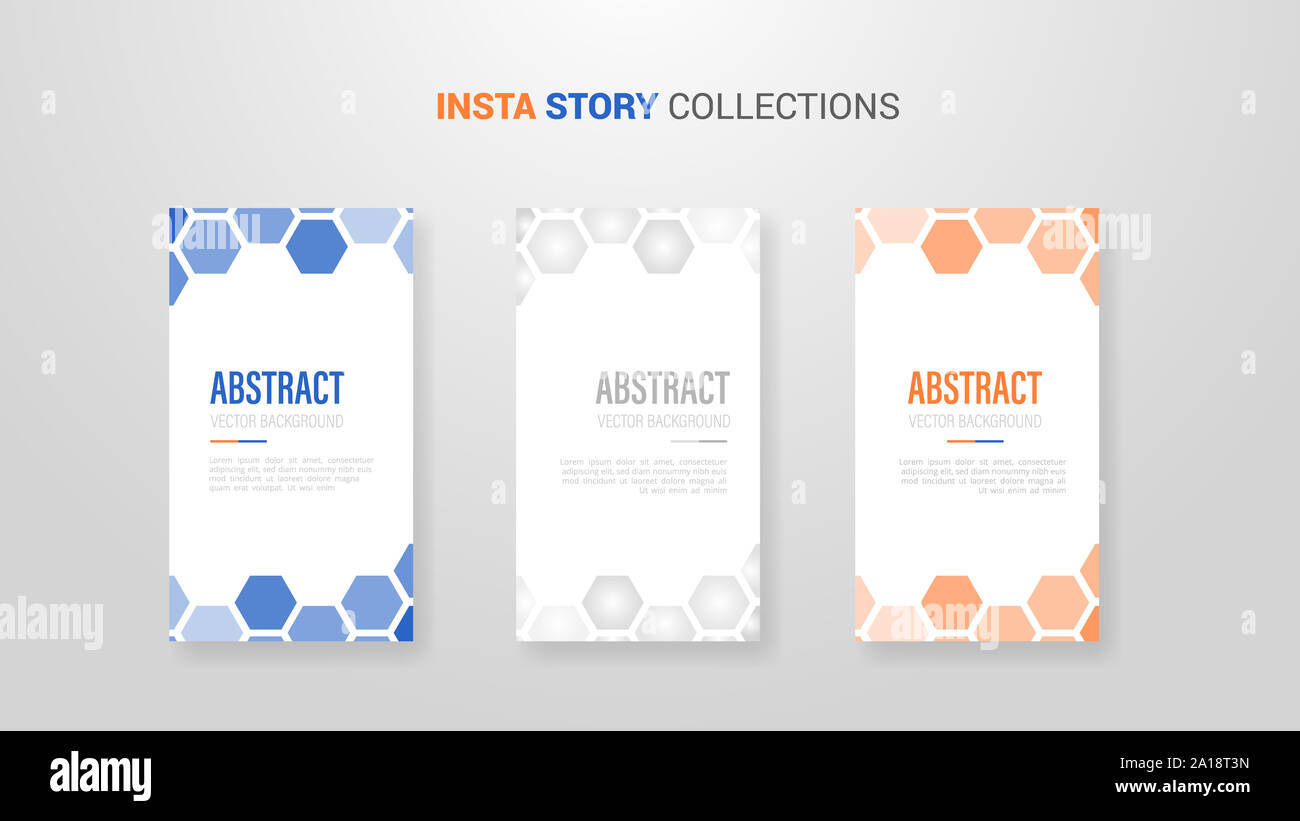 hexagonal insta or instastories template banner social media with ...