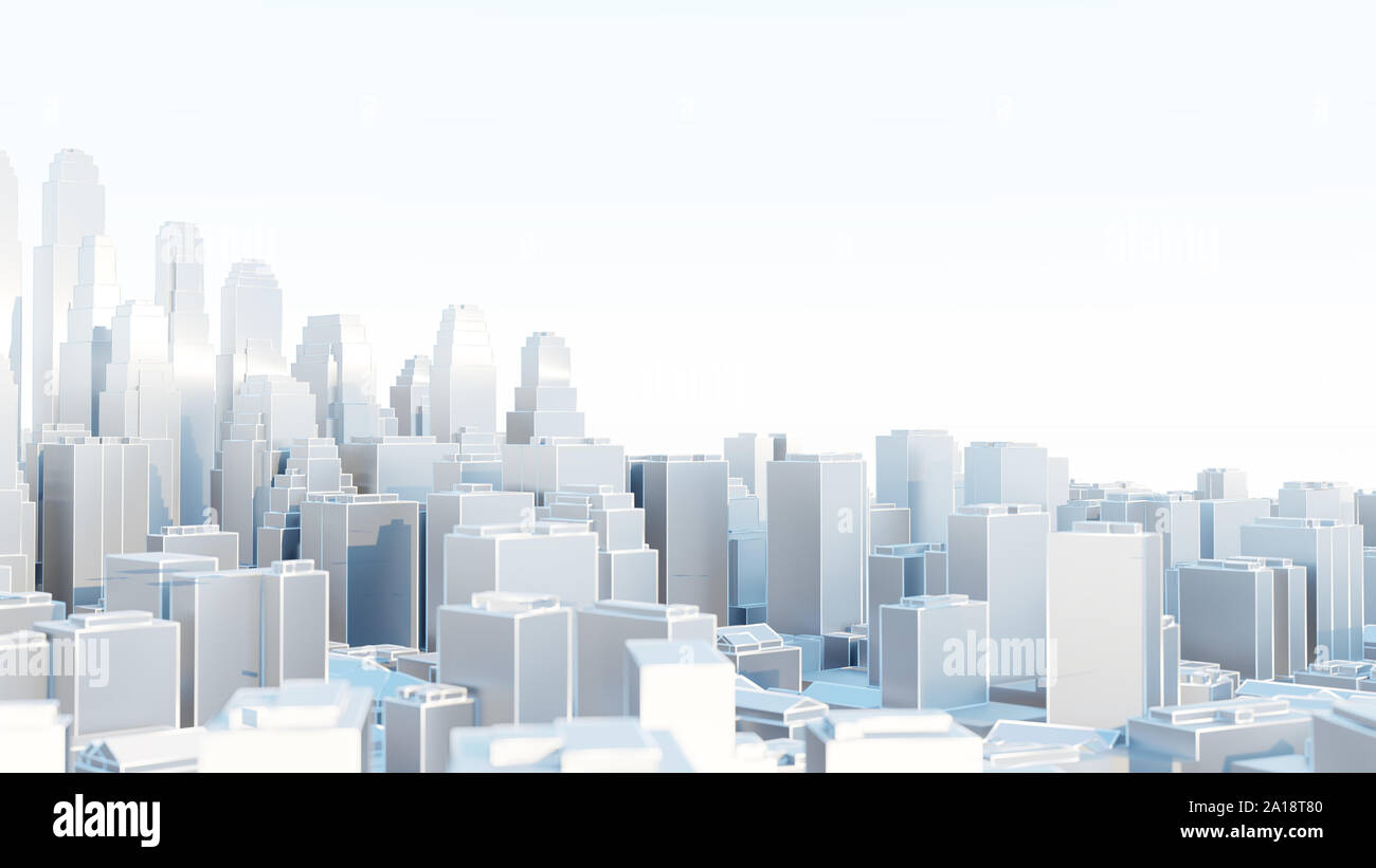 3d abstract modern city in sunny day. 3D illustration Stock Photo - Alamy