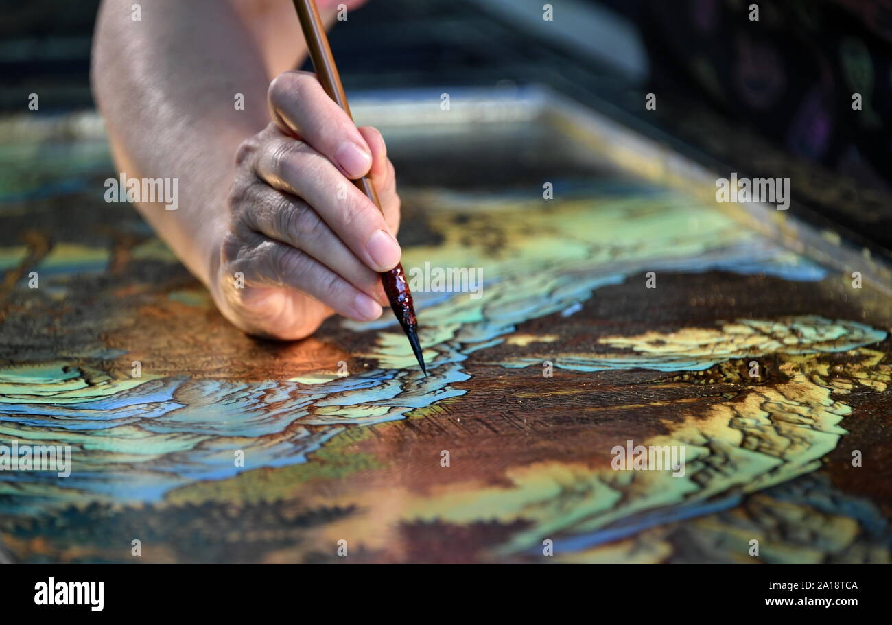 Gold lacquer inlaid hi-res stock photography and images - Alamy