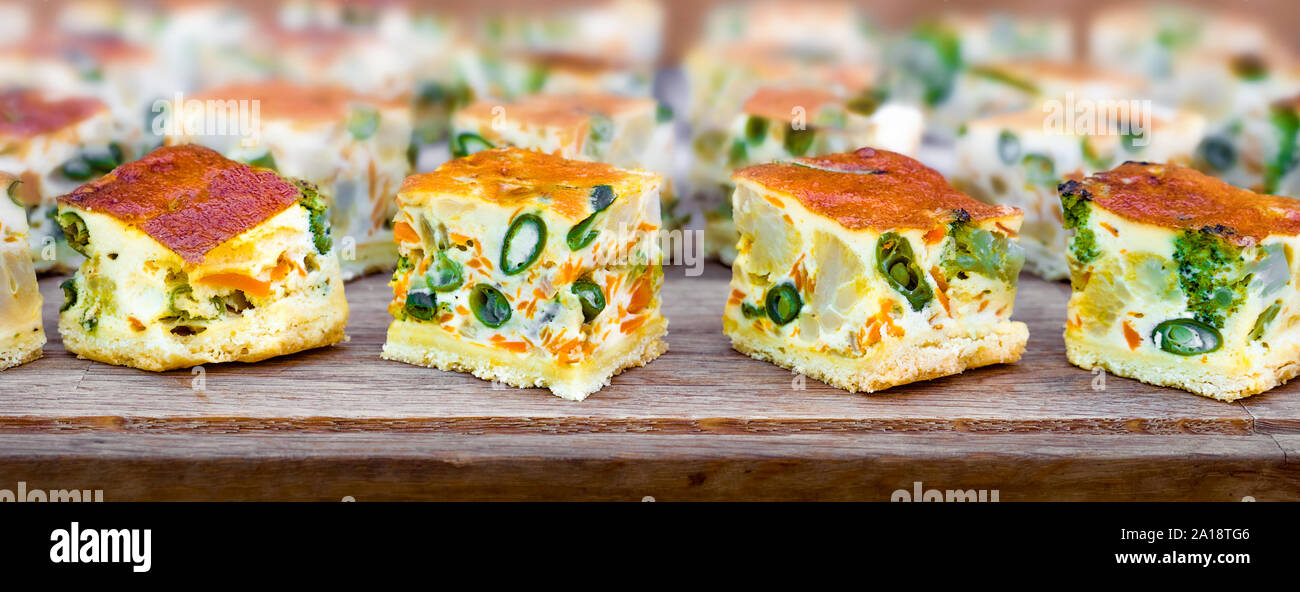 Food industry. Slider bar background. Vegan sliders, ham and vegetable ...