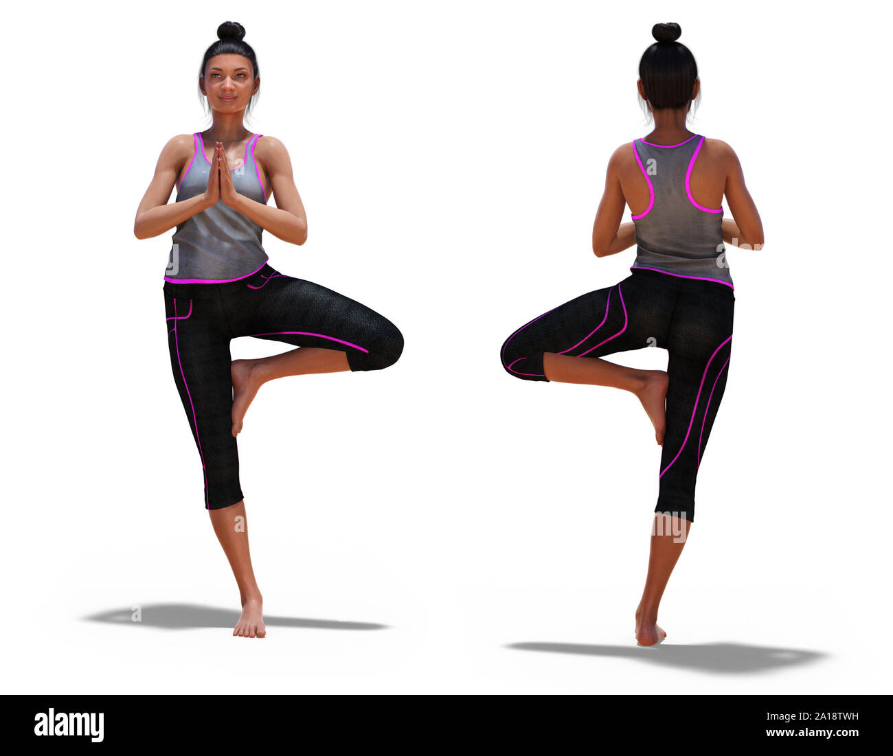 Vrksasana pose Cut Out Stock Images & Pictures - Alamy