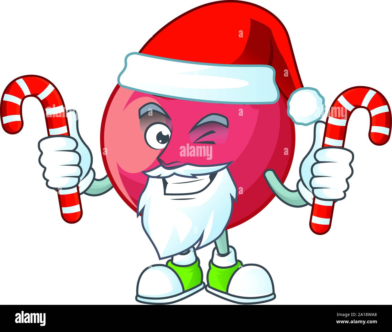 Santa with candy velvet apple mascot on white background Stock Vector ...