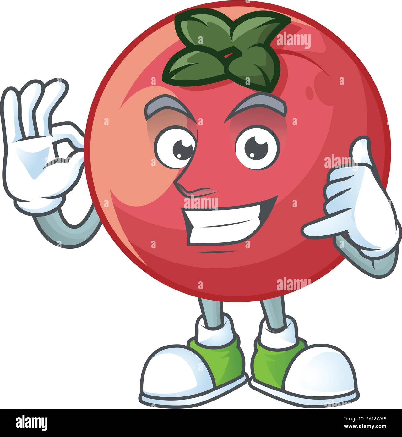 Call me velvet apple mascot on white background Stock Vector Image ...
