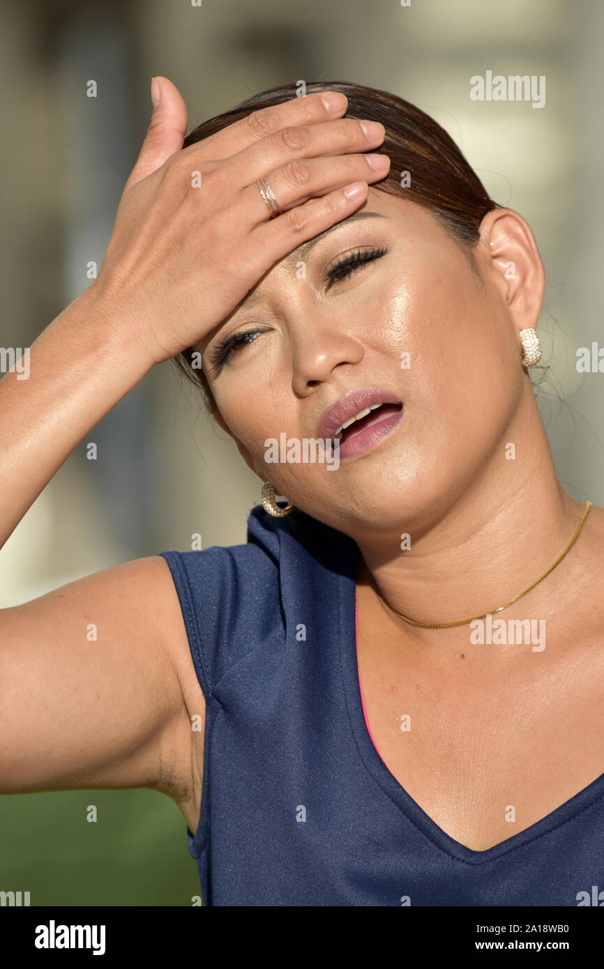 A Pretty Woman And Stress Stock Photo - Alamy