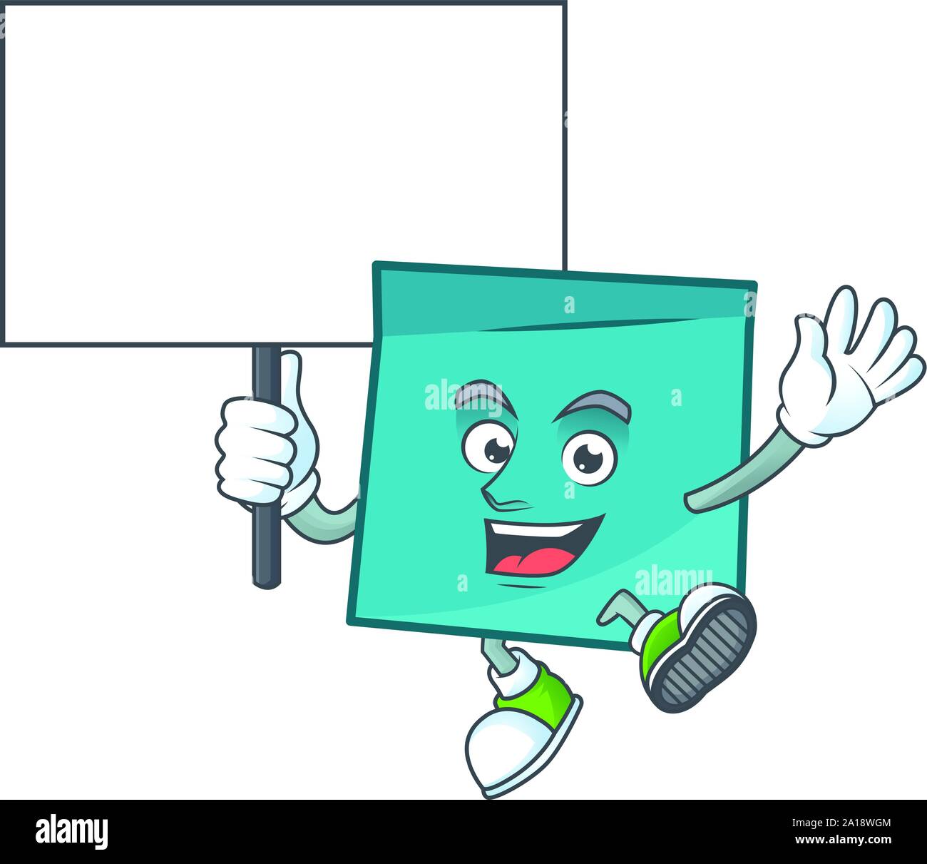 Bring board rectangle sticker paper cartoon for work Stock Vector Image ...