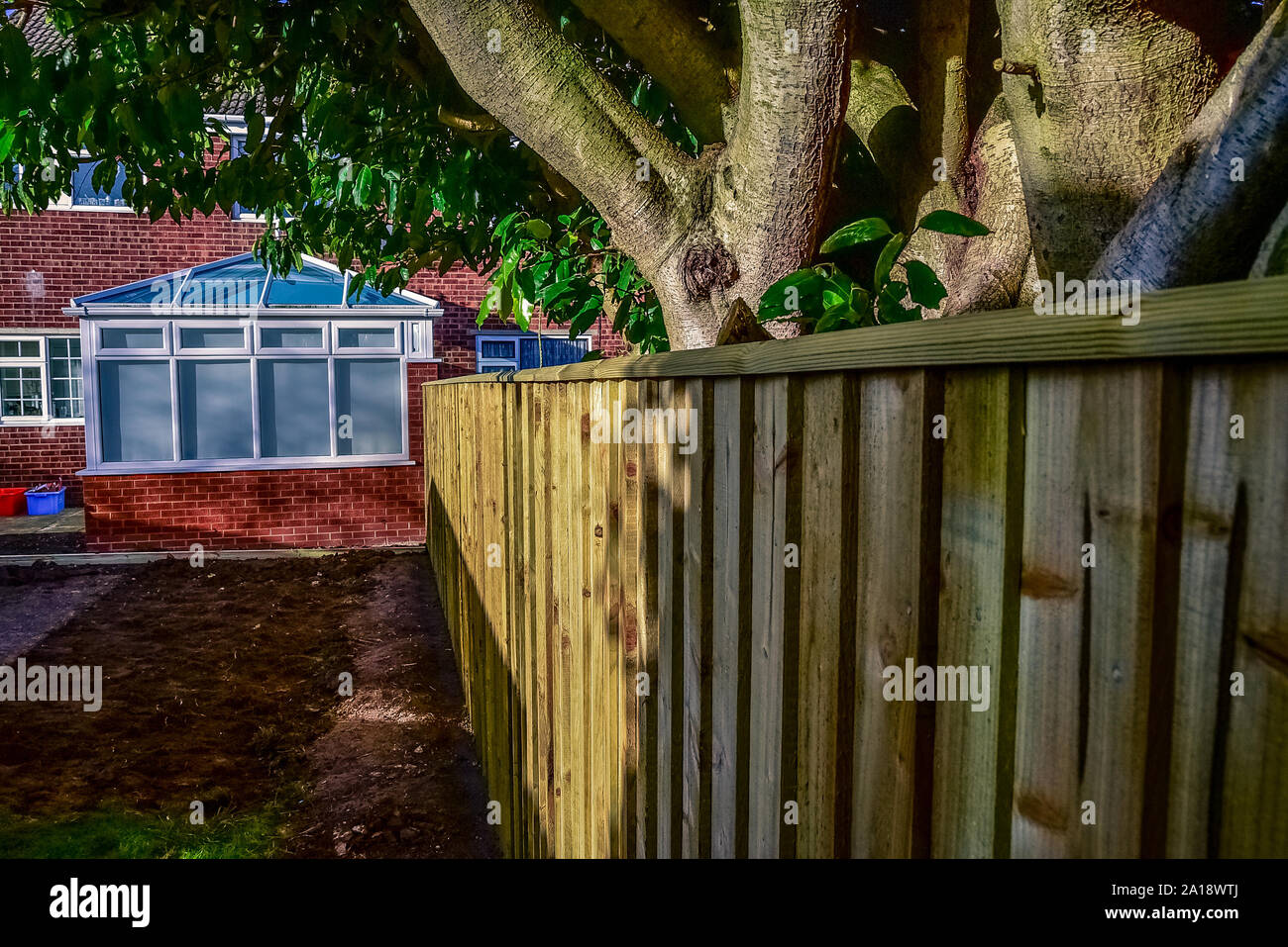 Landscape gardening, blockwork, brickwork, paving & fencing Stock Photo ...