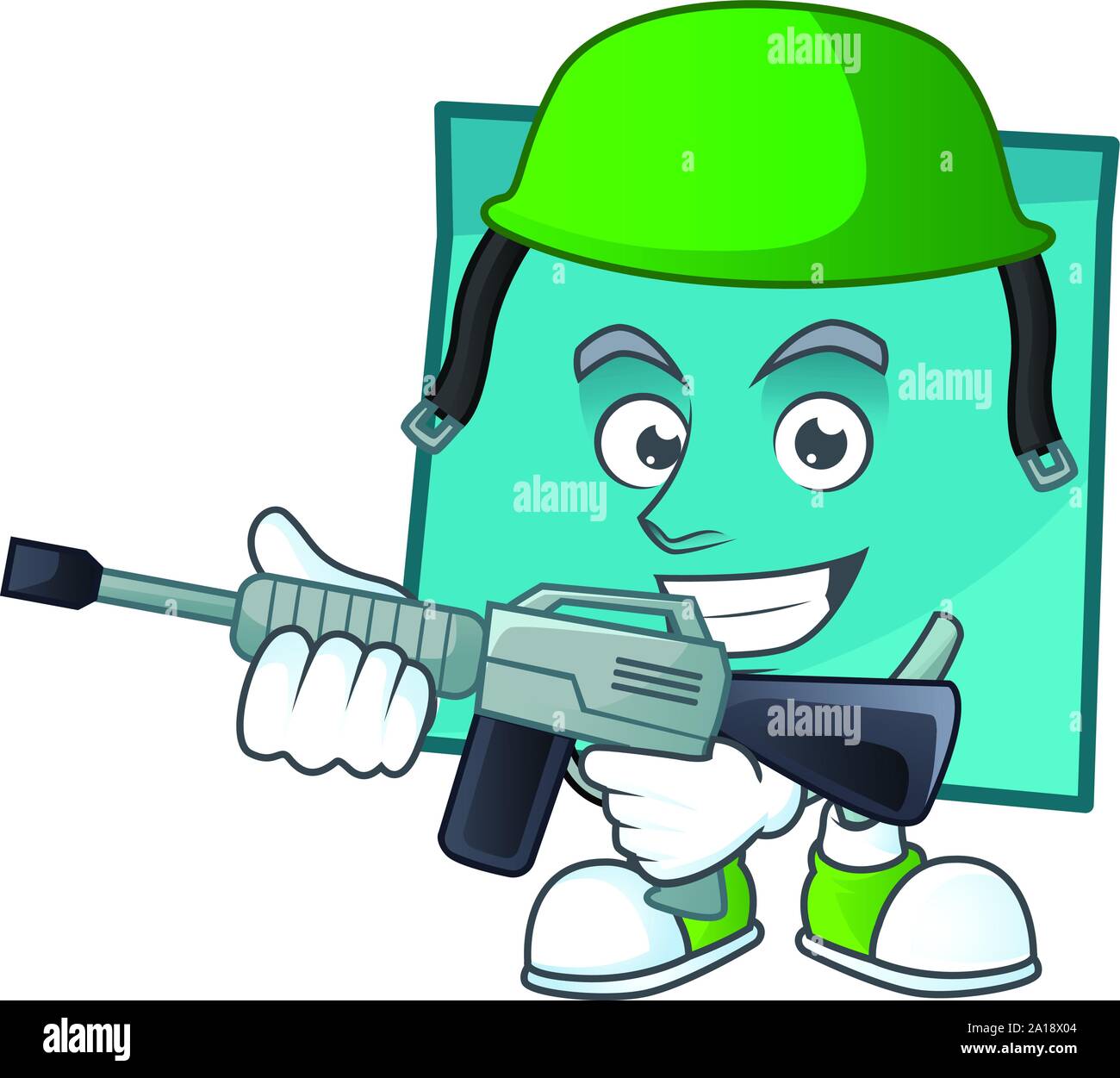 Army rectangle sticker paper cartoon for work Stock Vector Image & Art ...