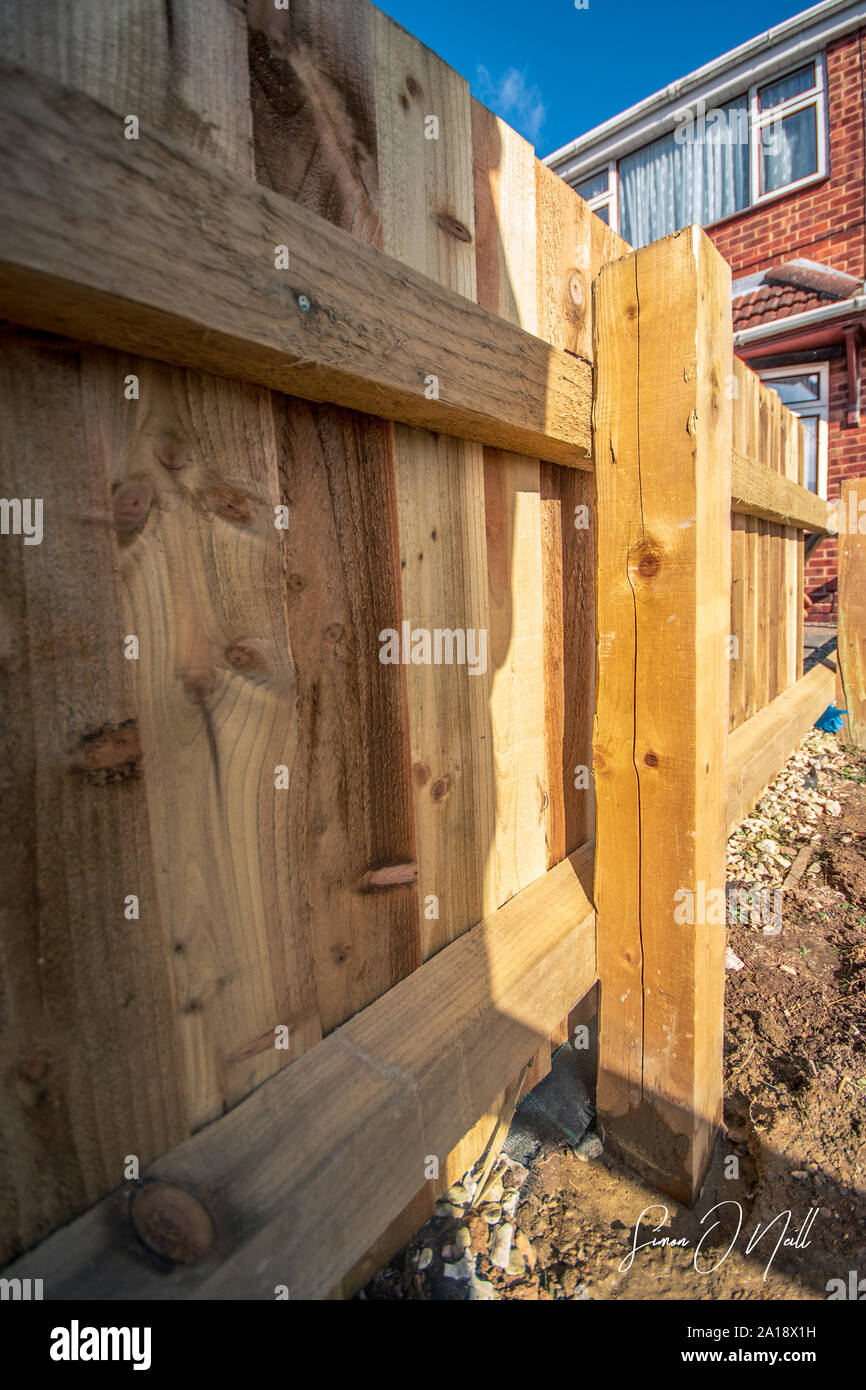 Landscape gardening, blockwork, brickwork, paving & fencing Stock Photo ...