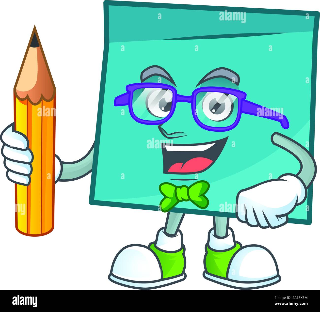 Student rectangle sticker paper character for company note Stock Vector ...