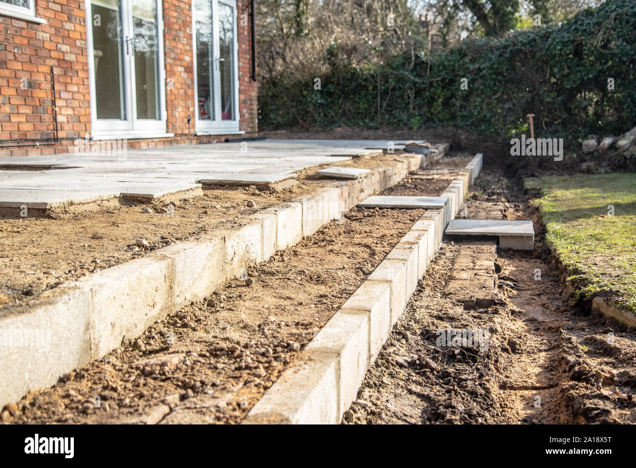 Landscape gardening, blockwork, brickwork, paving & fencing Stock Photo ...