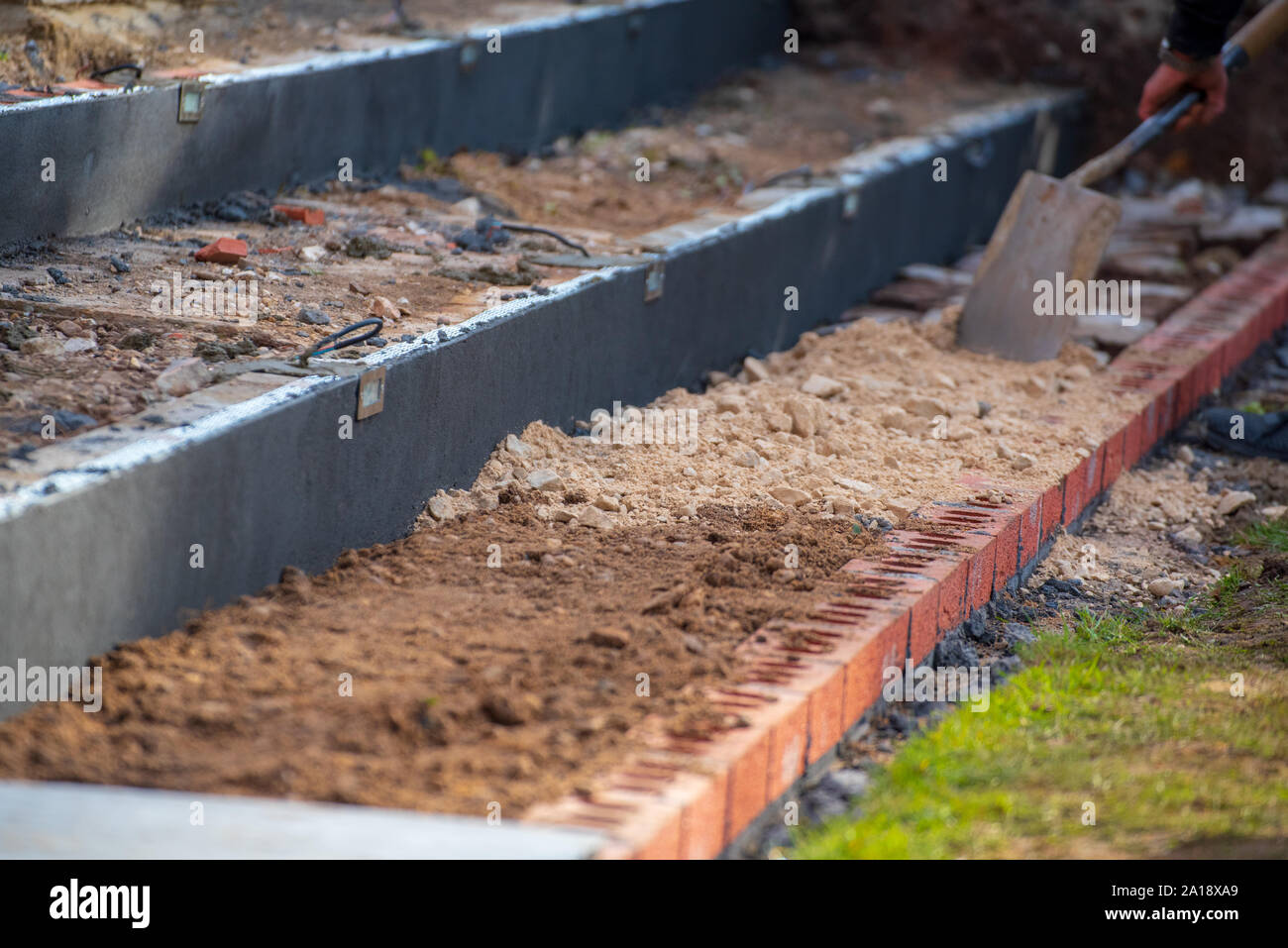 Landscape gardening, blockwork, brickwork, paving & fencing Stock Photo ...
