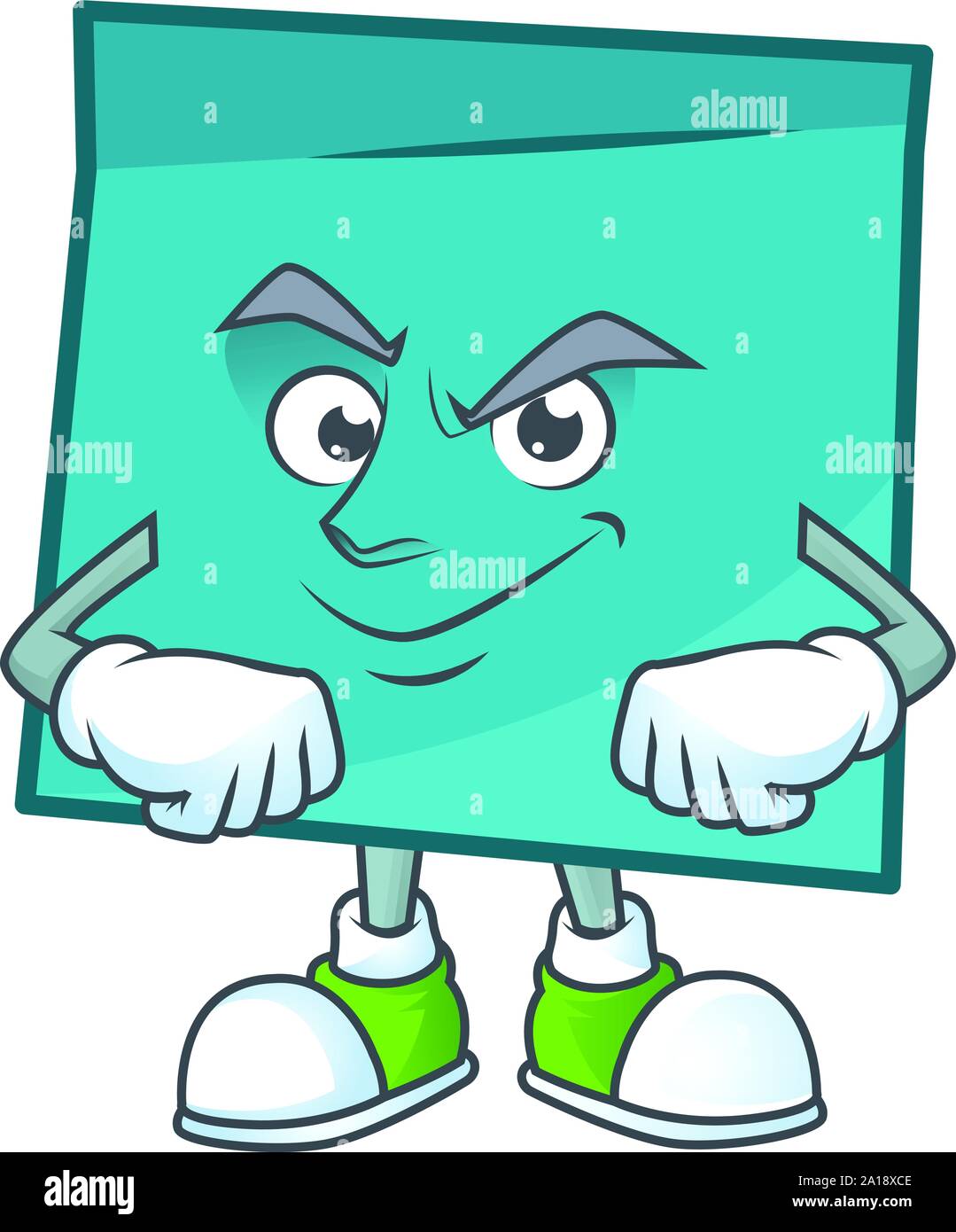 Smirking rectangle sticker paper character for company note Stock ...
