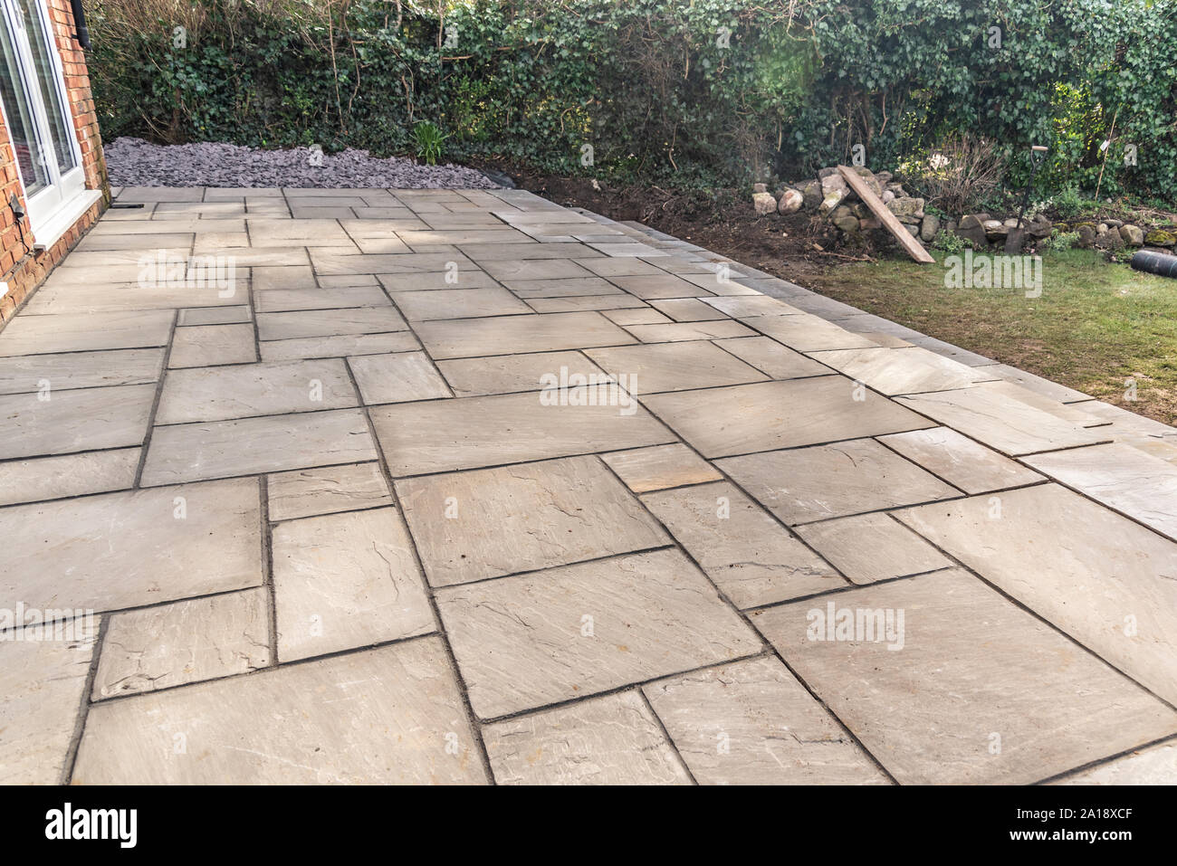 Landscape gardening, blockwork, brickwork, paving & fencing Stock Photo ...