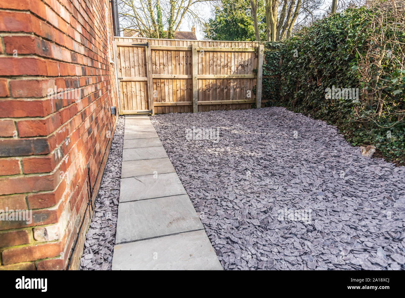 Landscape gardening, blockwork, brickwork, paving & fencing Stock Photo ...