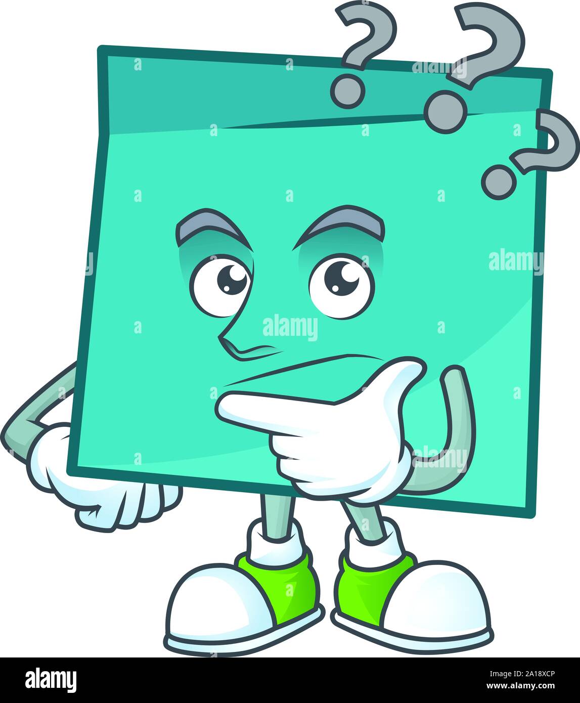 Thinking blue rectangle sticker paper on white background Stock Vector ...