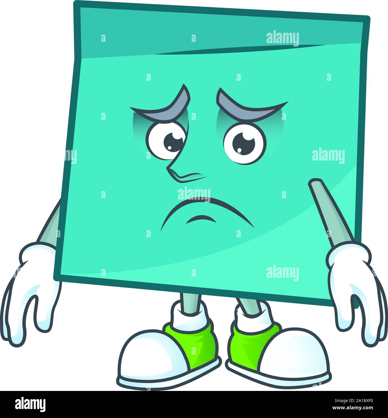 Afraid blue rectangle sticker paper on white background Stock Vector ...