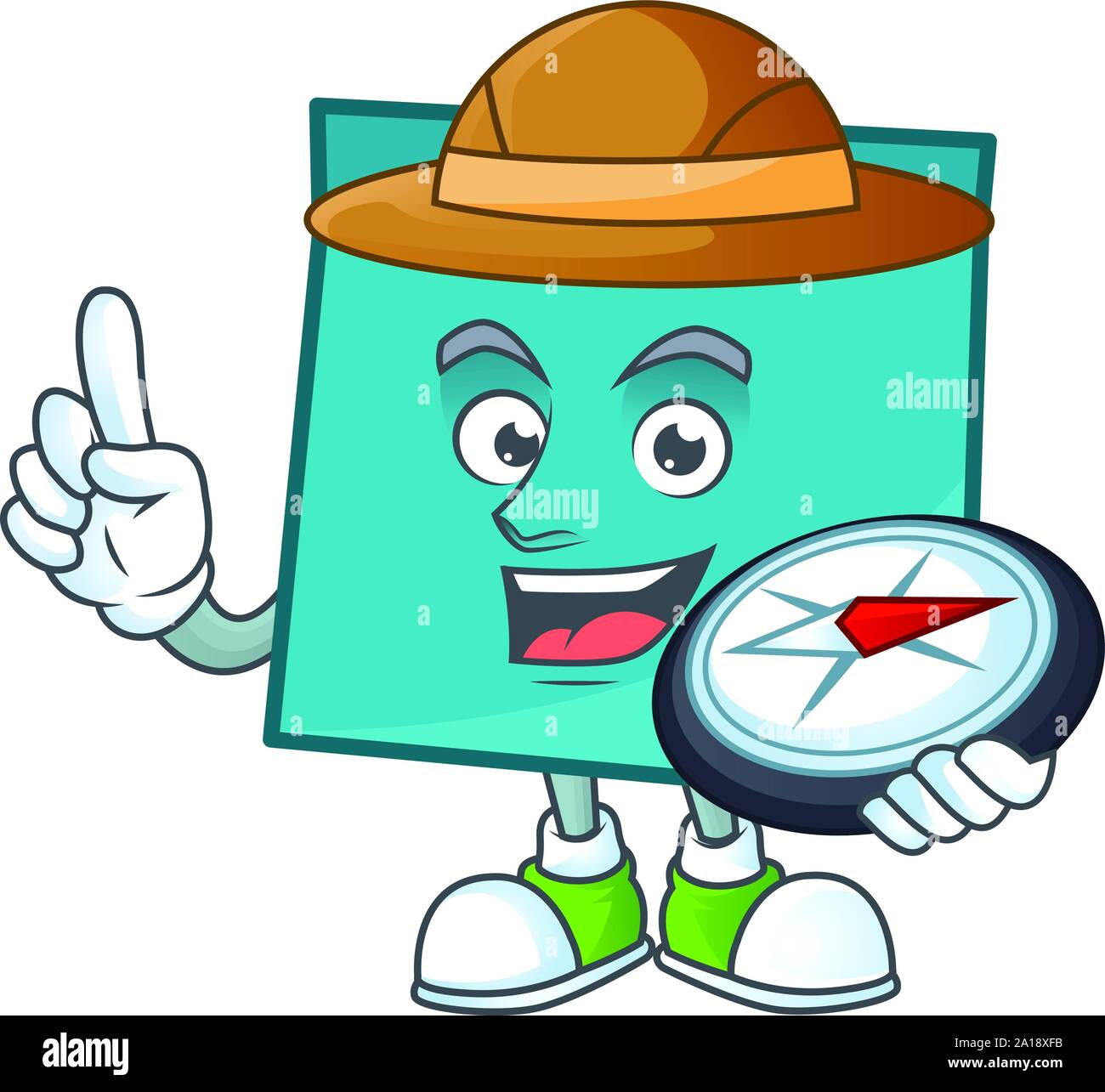 Explorer blue rectangle sticker paper on white background Stock Vector ...